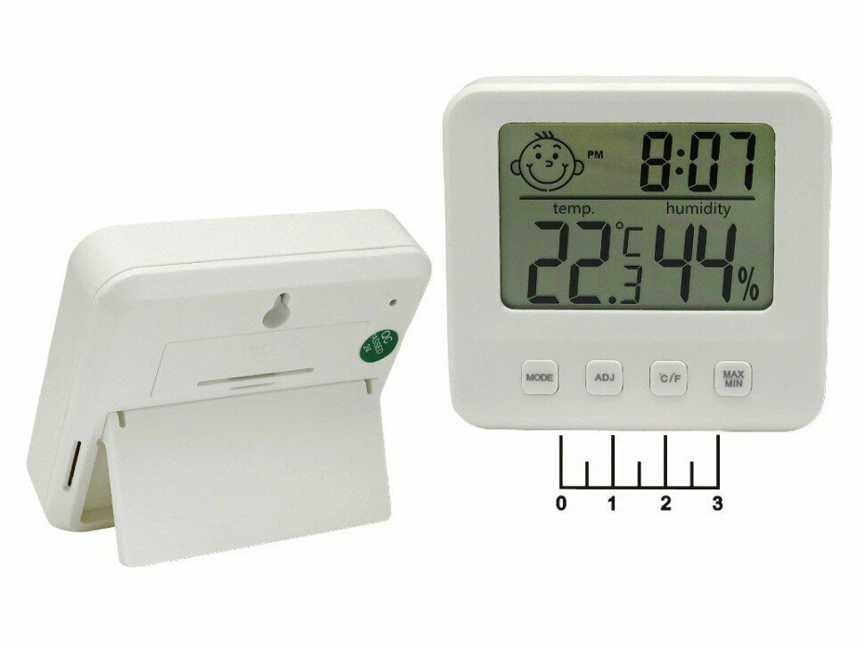 Термометр-гигрометр электронный + часы CX-1222 (18098)