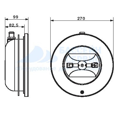 Прожектор из нерж. стали (2х75Вт/12В) (плитка) Emaux ULH-200 (Opus), цена - за 1 шт