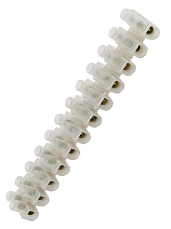 Клеммная колодка TDM Electric / ТДМ Электрик ЗВИ 20 винтовая в корпусе из полиэтилена, белая 12 полюсов, сечение 1.5-6мм2, 20А, 400В / электрика