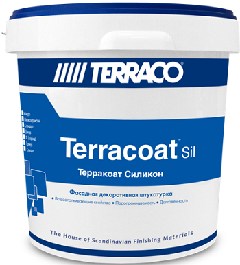 Декоративная Штукатурка Terraco Terracoat BT Sil 25кг с Песчаной Текстурой, Силиконовая для Внутренних и Наружных Работ.