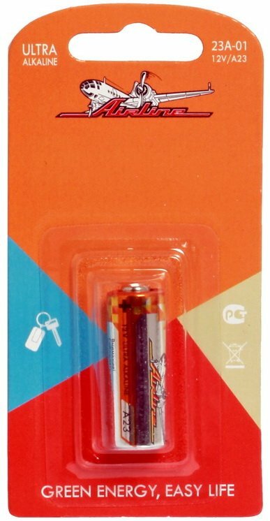 Батарейка A23 12V для брелоков сигнализаций щелочная 1 шт. AIRLINE 23A-01