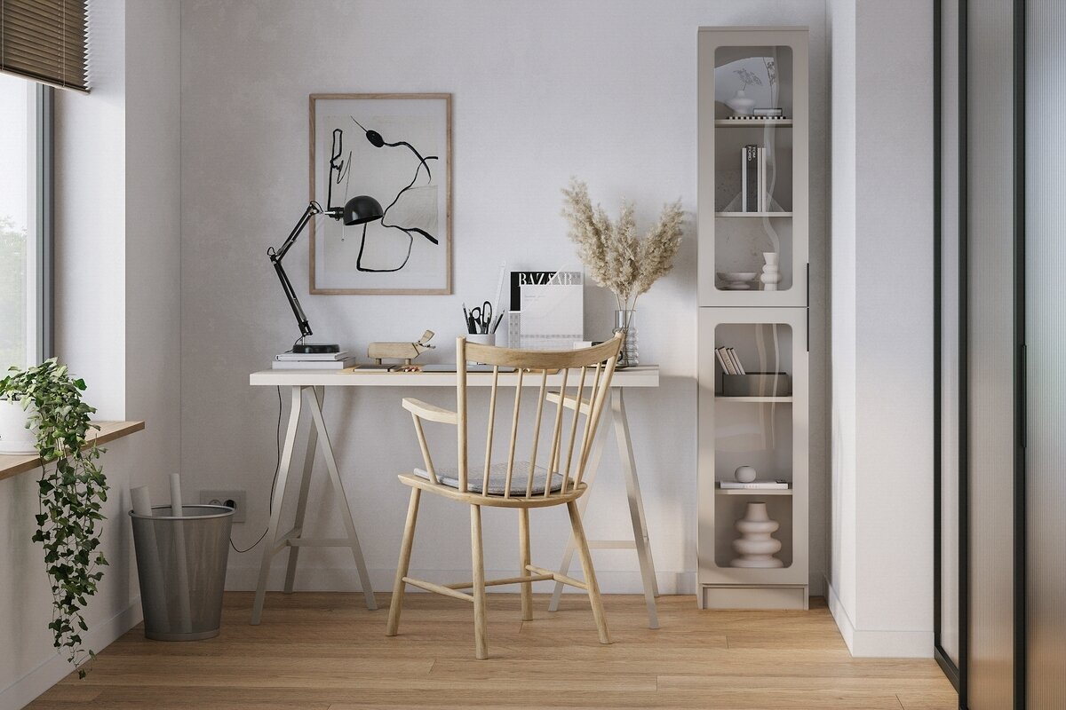 Пенал Сиена 1.2 Кашемир для документов для книг для обуви для одежды для посуды двухдверный 40*210*30