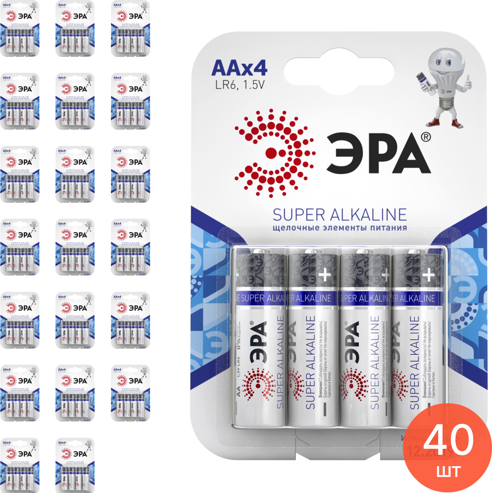 ЭРА LR6 BL4 (кратно 4) (комплект из 40 шт)