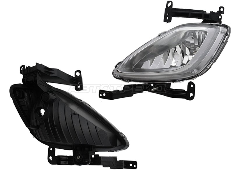 Фара противотуманная SAT, для Hyundai Elantra V, передняя, левая, LED, прозрачная
