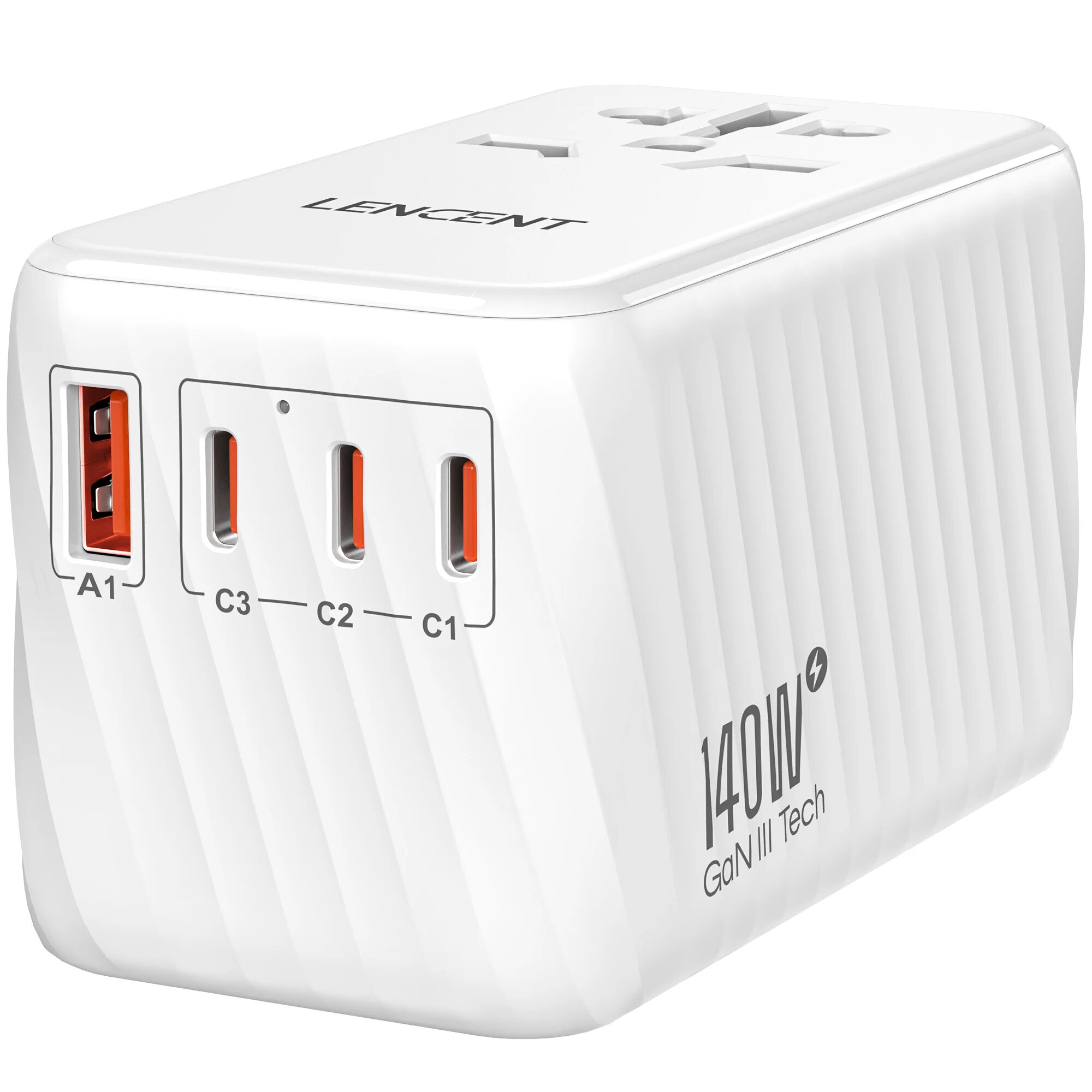 LENCENT адаптер питания 140W White 1U3C