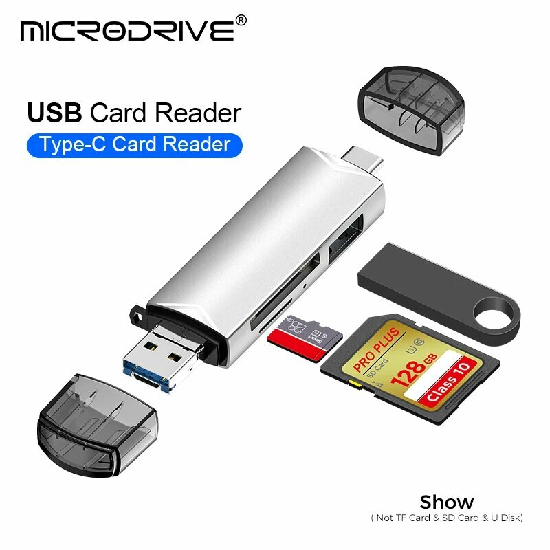 Картридер 6 в 1 USB 3.0 серебристый