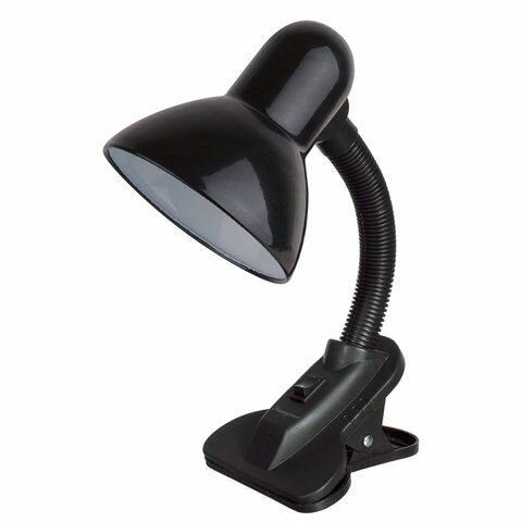 Светильник Sonnen настольный OU-108, на прищепке, цоколь Е27, черный