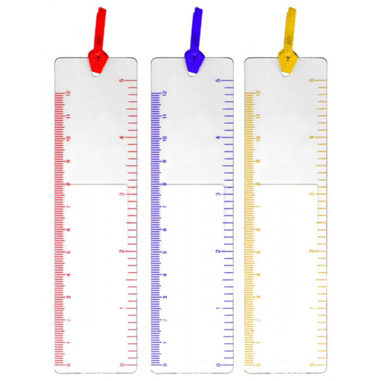 Линейка-лупа, для просмотра и измерения длины, линза Френеля, пластик, размер 14*3,5 см, 3 шт