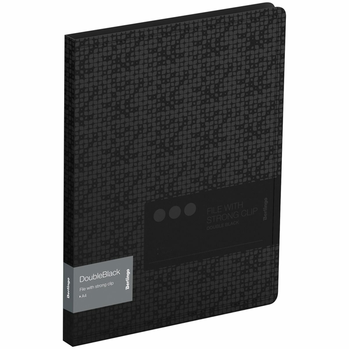 Папка с зажимом Berlingo DoubleBlack (А4, до 300л, пластик, с внутр. карманом) черная (FSc_A4701)