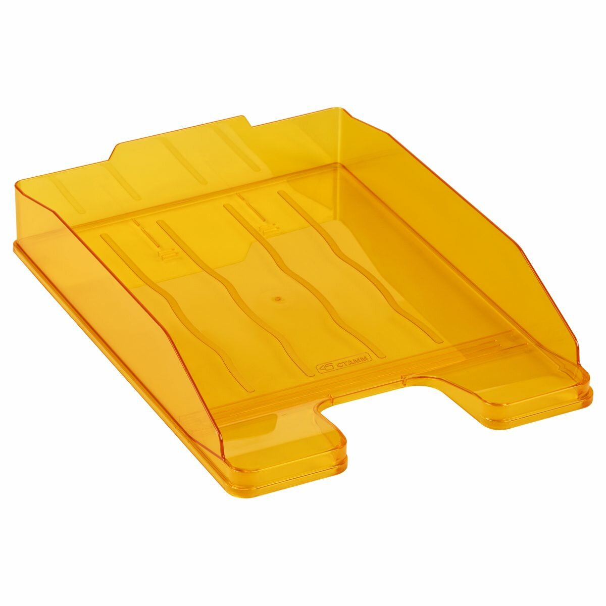 Лоток для бумаг горизонтальный Стамм "Эксперт", тонированный, манго (ЛТГ-31158)