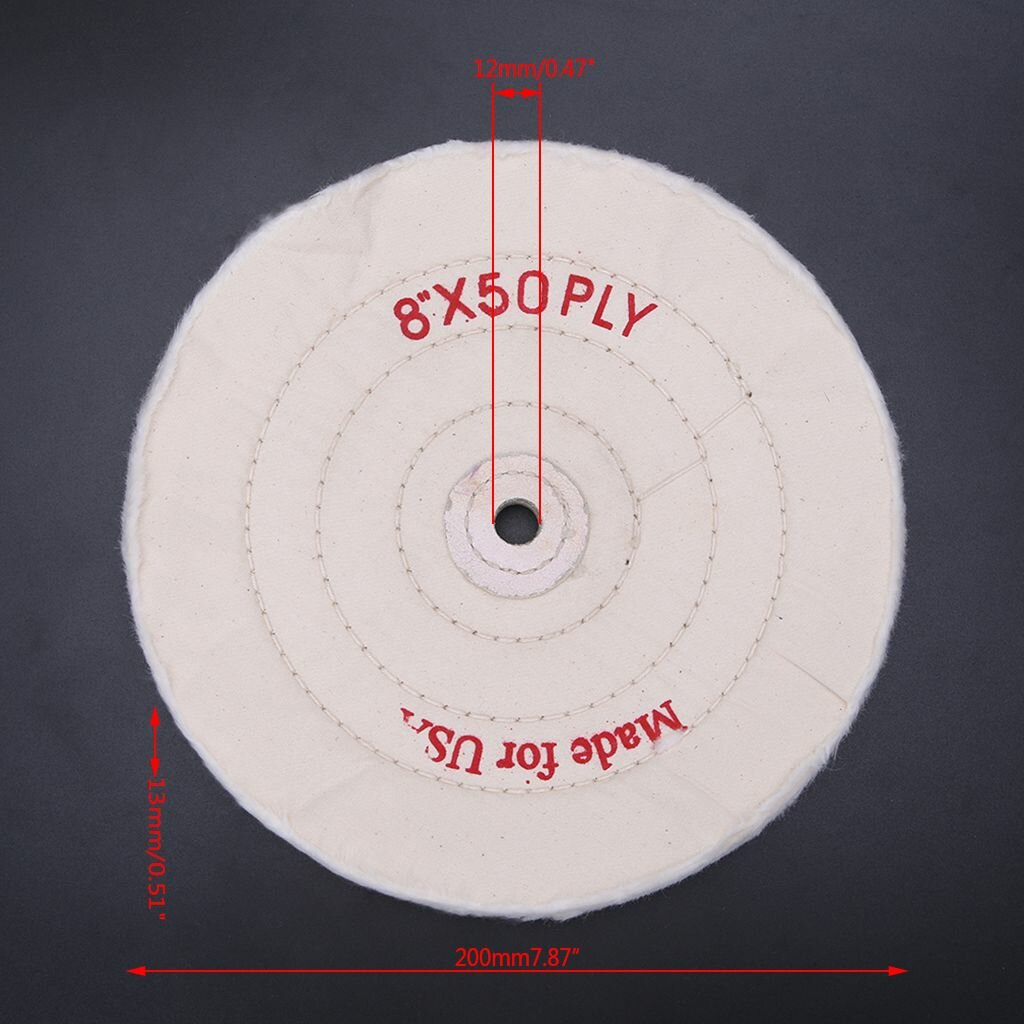 (1 шт.) 12 мм отверстие белый перламутр полировка ткань колеса - 8 дюймов
