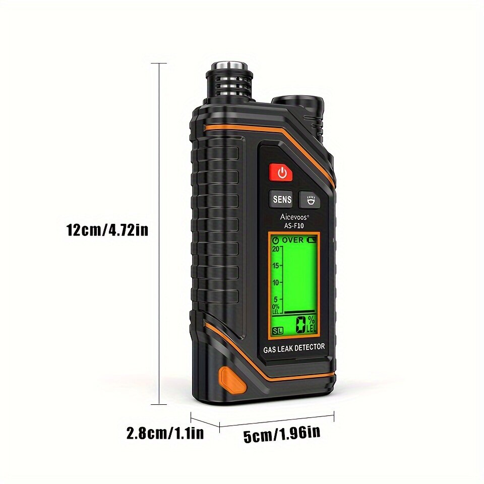 Перезаряжаемый детектор утечек горючих газов с цифровым дисплеем, высокочувствительный тестер для горючих газов, природного газа и метана, подходит для всех горючих газов.