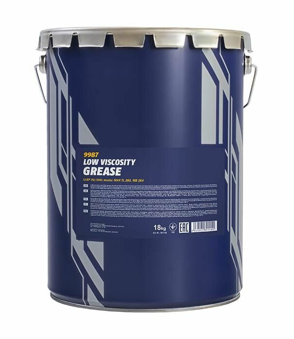 Смазка противозадирная Mannol LOW VISCOSITY GREASE Li-EP 00/000 (18кг) 9987 (2042)