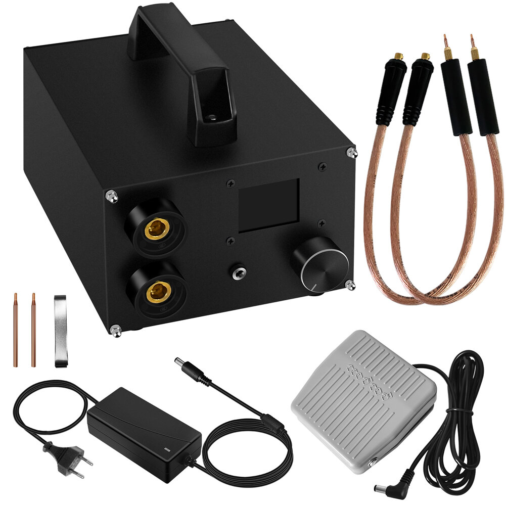 Переносной дуальный импульсный сварочный аппарат на суперконденсаторах высокой мощности с цифровым LCD-дисплеем 1,8 дюйма, 250 регулируемых мощностных ступеней, поддерживающий никелевую ленту толщиной 0,3 мм