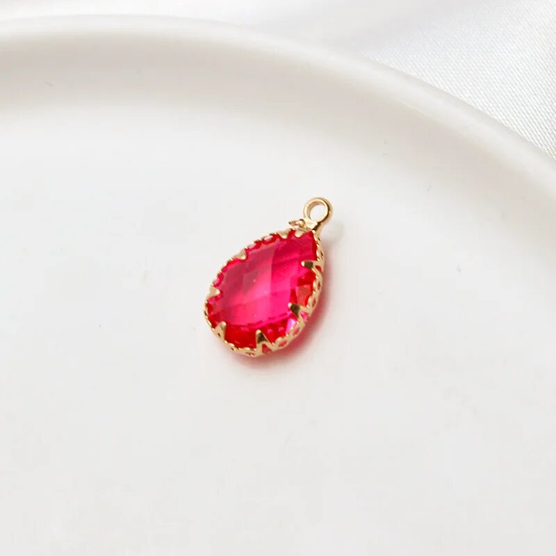 Подвески из латуни с цирконом Розовый, 1