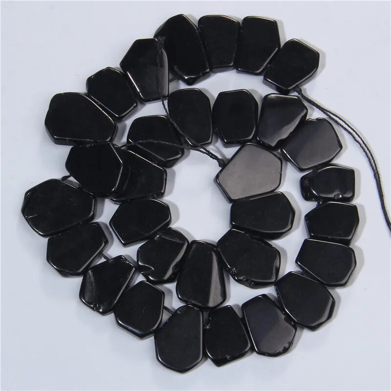 RISYF натуральные лабрадорит бусины Черный, 10 pieces, NO.1 Obsidian