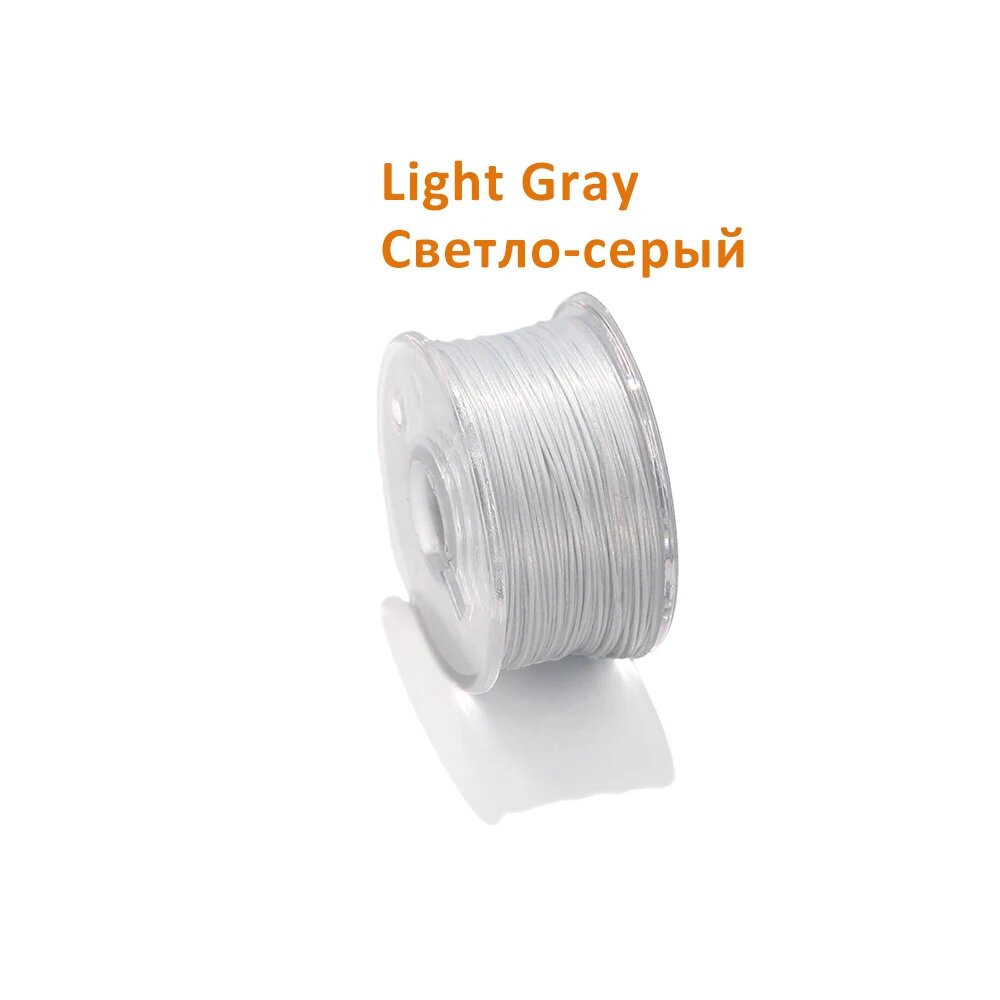 Нитки для бисероплетения YouYoungDifferent, нейлон, 50 ярдов Серый, Серый, light gray