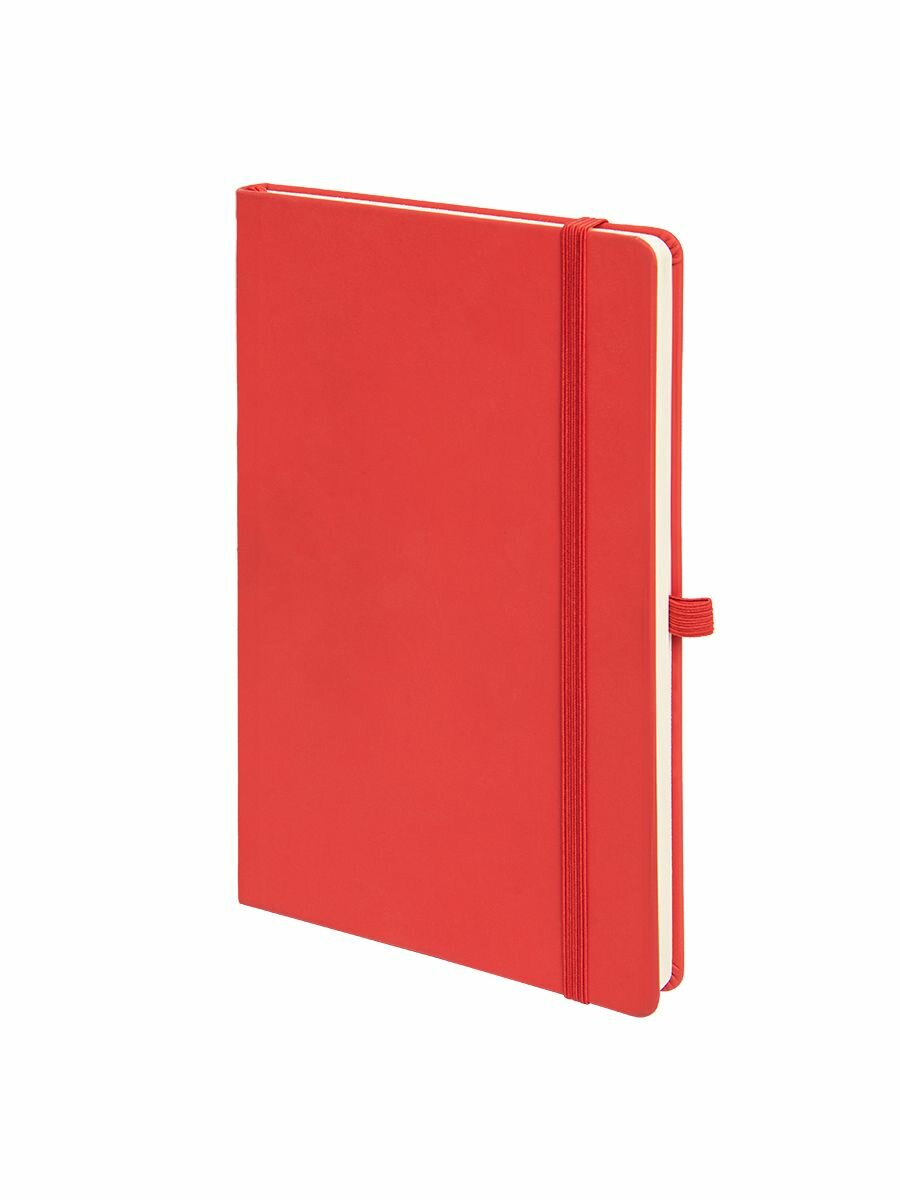 Бизнес-блокнот, записная книжка, тетрадь А5 "Silky", красный, твердая обложка, в клетку