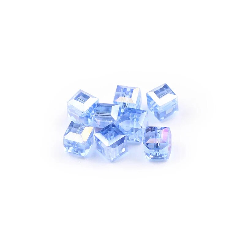 BTFBES стеклянные квадратные бусины с кристаллами 8 мм 30 шт FK815 Light Blue