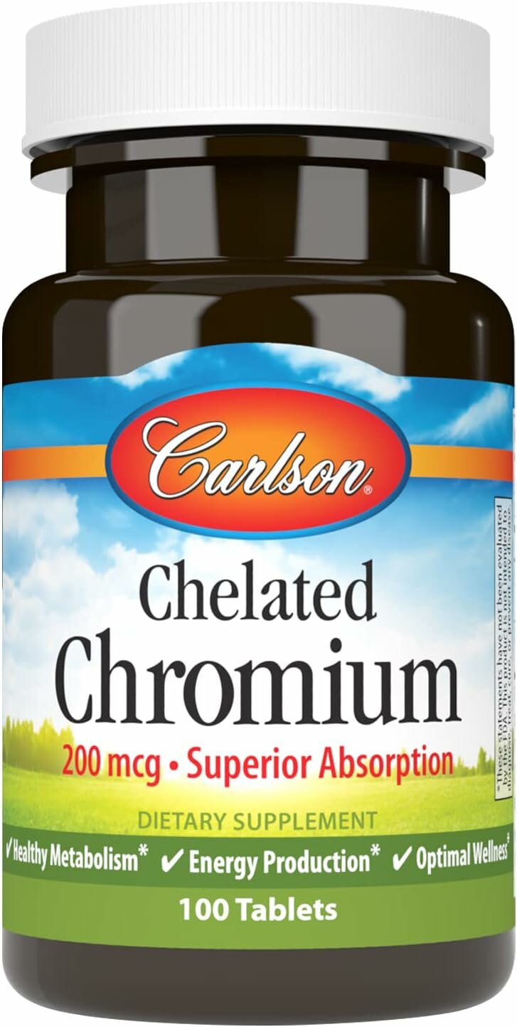 Carlson Chelated Chromium 200 mcg 100 tablets (хелатный хром)