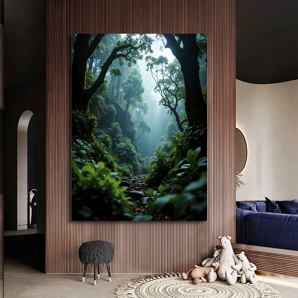 Картина природа / ЛЕС, пейзаж, интерьерный постер / на стену, 50х70 см, горы