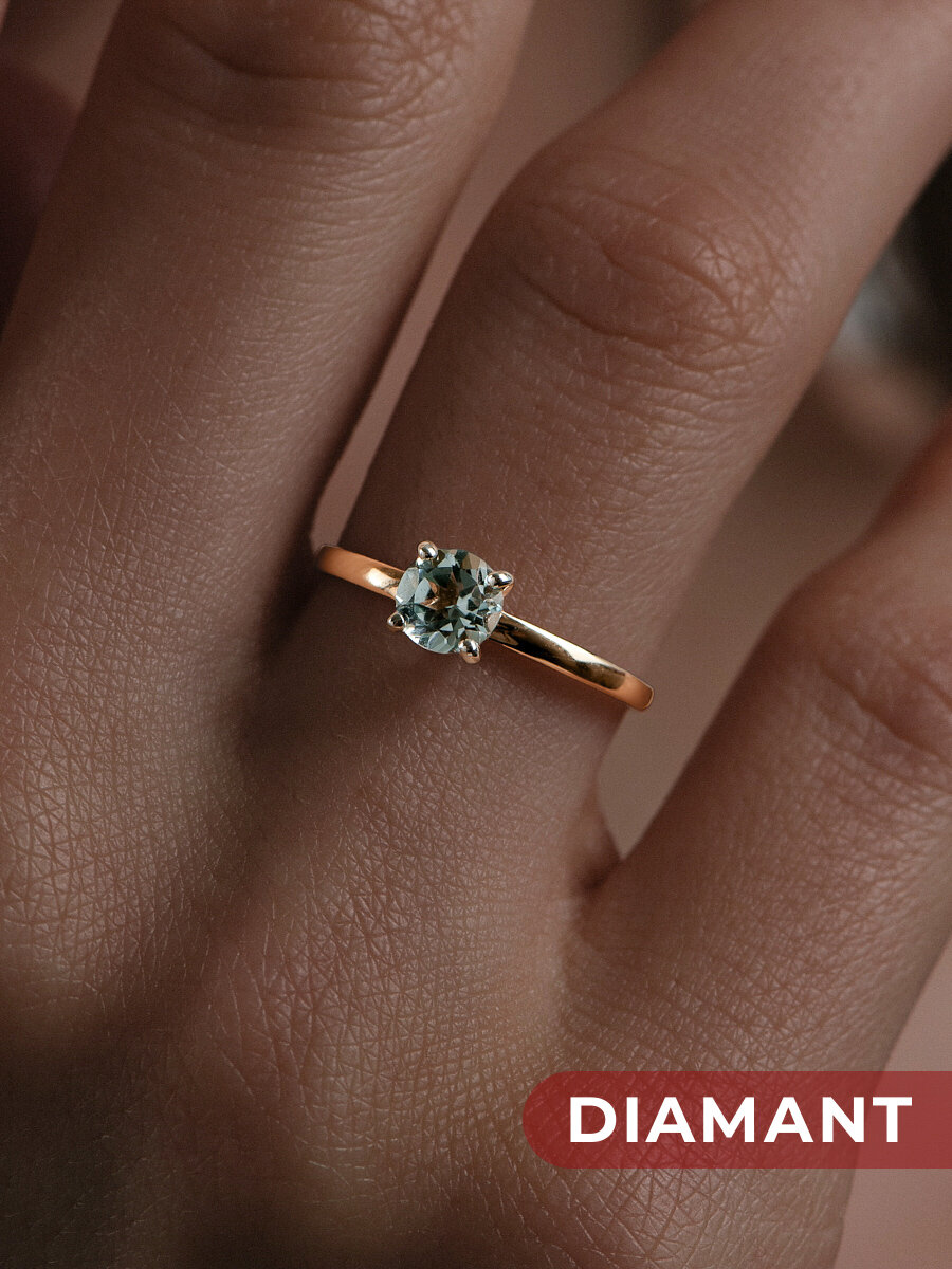 Кольцо, красное золото, 585 проба, топаз