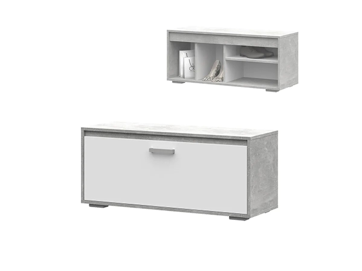 Тумба «Денвер» ТБ-02 ЛДСП, ателье светлый/белый (1000х354х428)