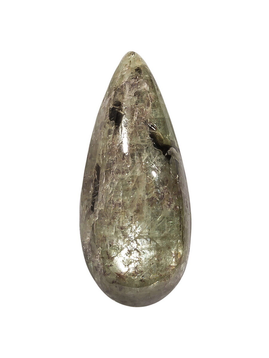 Кабошон Кианит размером 41х18х9 мм, на подложке.