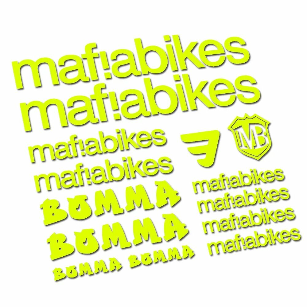 Для MAFIABIKES BOMMA велосипедная рама наклейки виниловые наклейки для езды на велосипеде MTB BMX Fluorescent Yellow