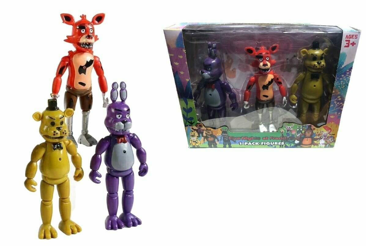 Набор из 3 фигурок 5 ночей Фредди (Бонни, Фокси, Фредди зол)