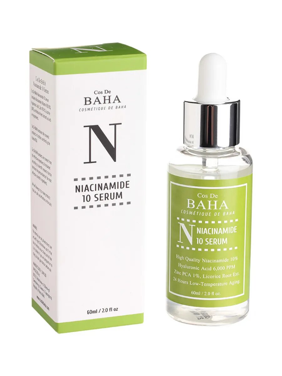 Сыворотка для лица COS DE BAHA Niacinamide Serum, противовоспалительная, для жирной кожи, 60 мл