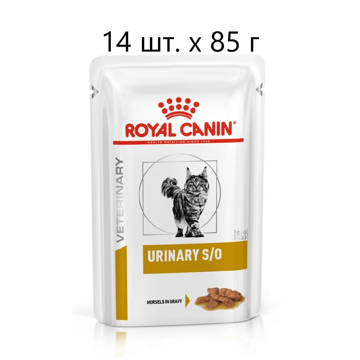 Влажный корм для кошек Royal Canin Urinary S/O, для лечения МКБ, с курицей, 14 шт. х 85 г (кусочки в соусе)