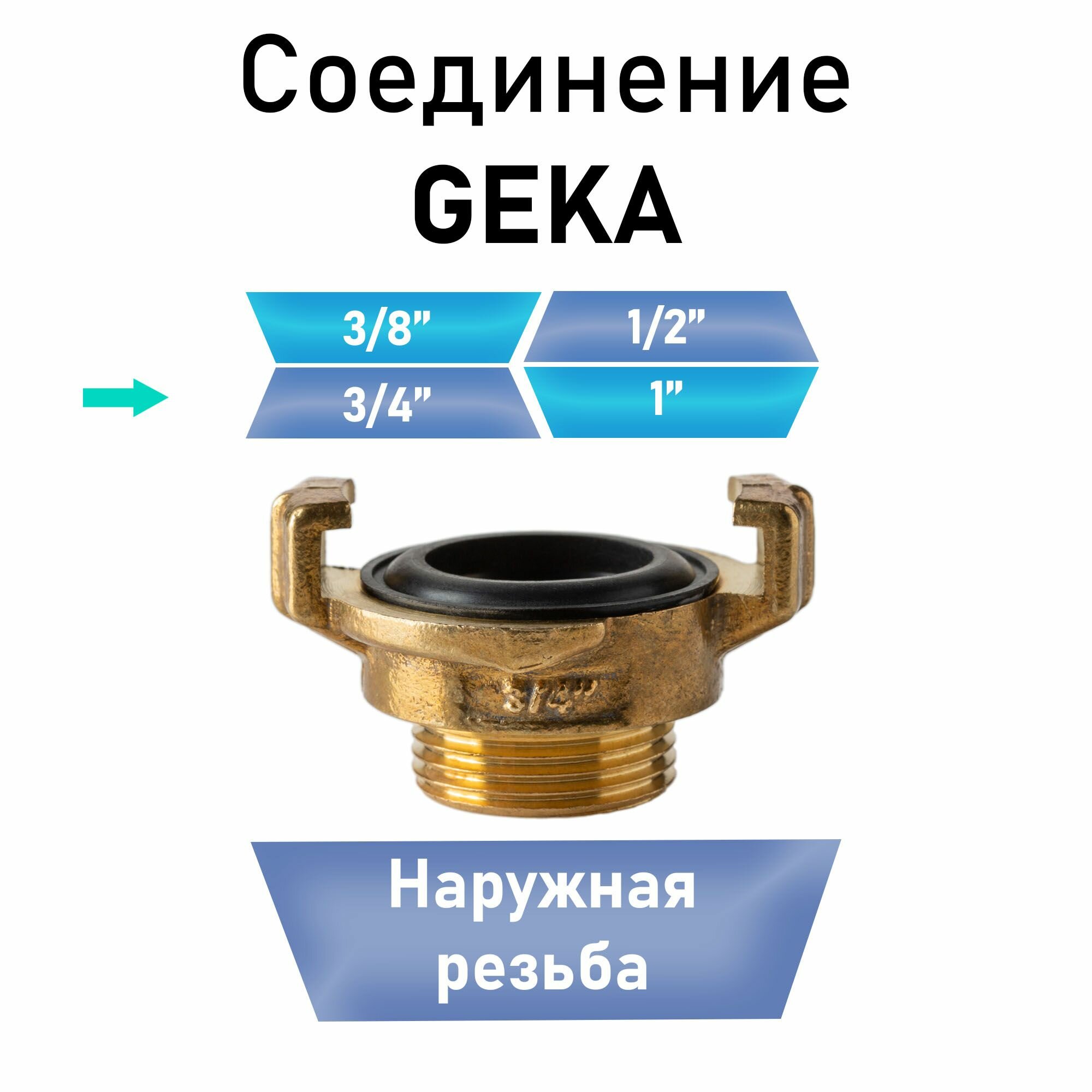 Соединение Гека (GEKA) 3/4" наружная резьба
