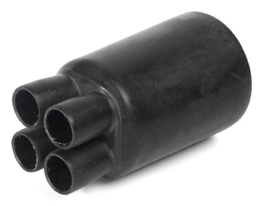 Перчатка термоусаживаемая КВТ 4ТПИ-4/25 для 4 жильных кабелей, черный, 4/25мм², 1шт. / электрика