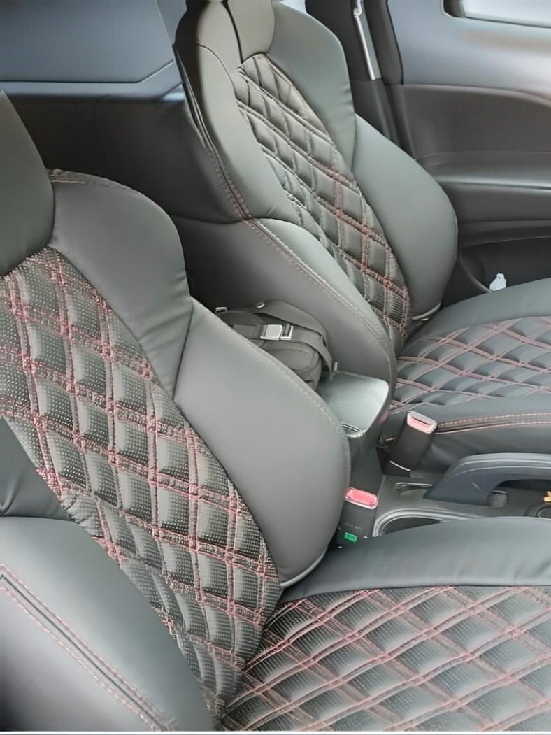 Универсальные чехлы из экокожи с ромбом на автомобильные сиденья