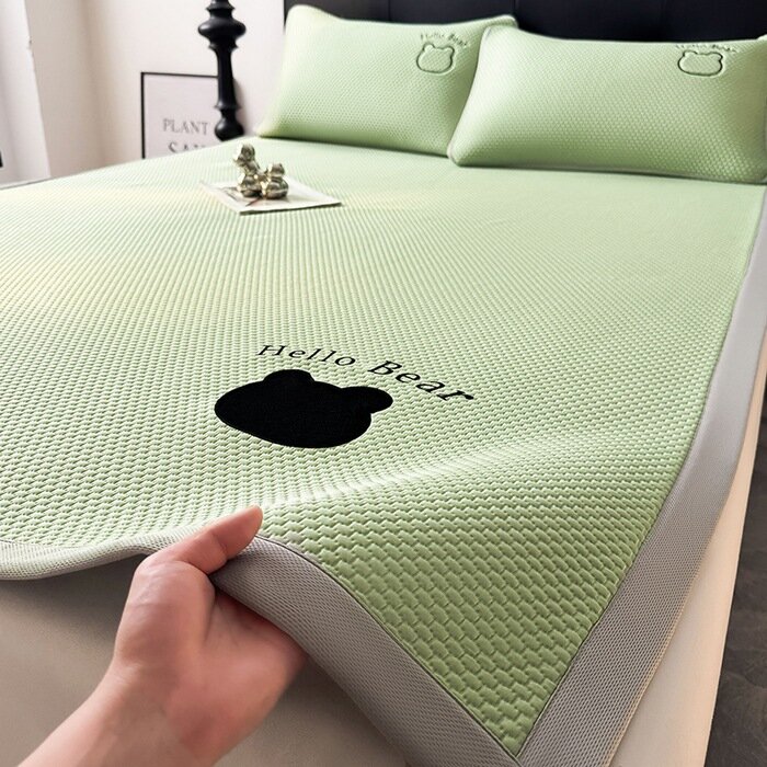 Летний мат с льняным шелком и премиум-вышиванием: бобы, ideal для комфортного сна в кондиционированном пространстве