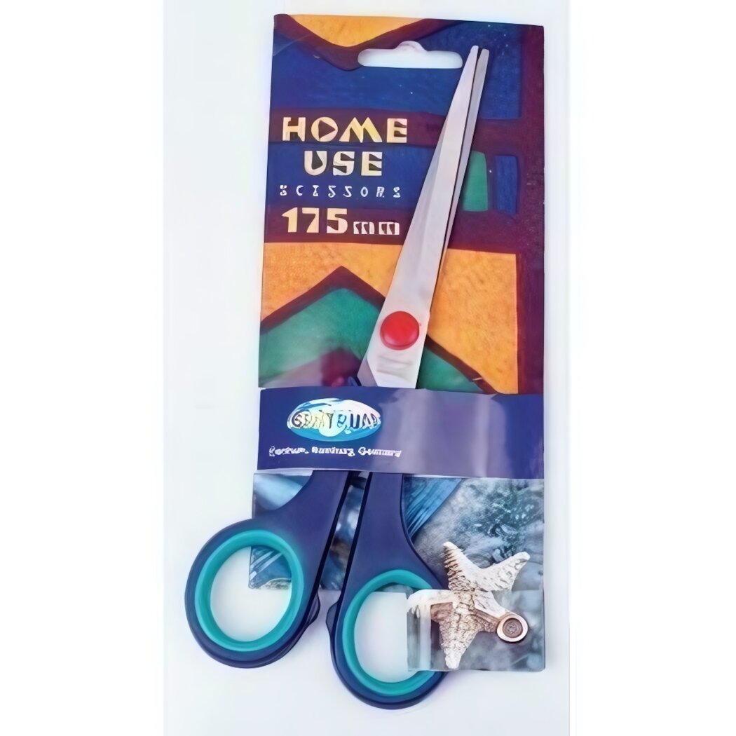 Ножницы 17,5 см «Centrum», ручки с каучуковой вставкой, синий, нержавеющая сталь, легкая резка бумаги и ткани