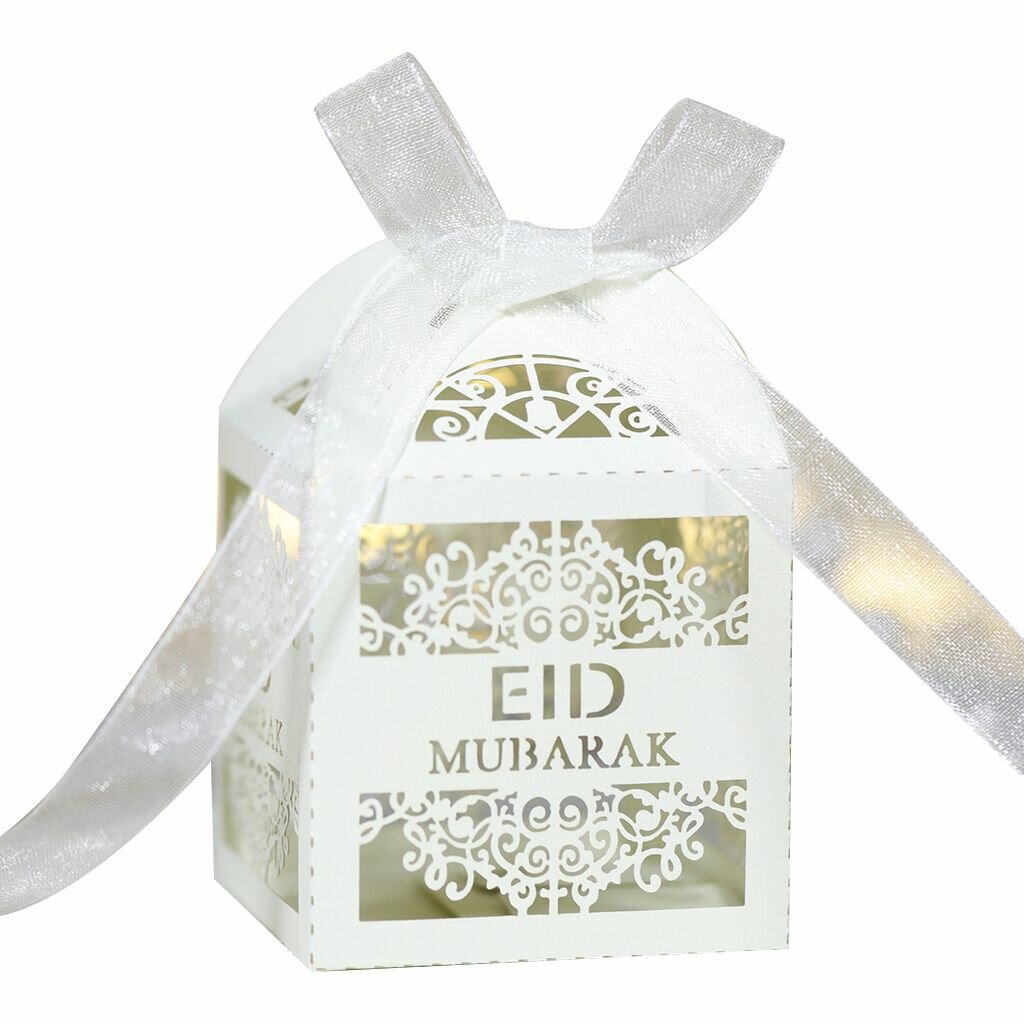 100шт Коробка конфет Ид Мубарак Украшение Рамадана Полые подарочные коробки Исламские Мусульманские