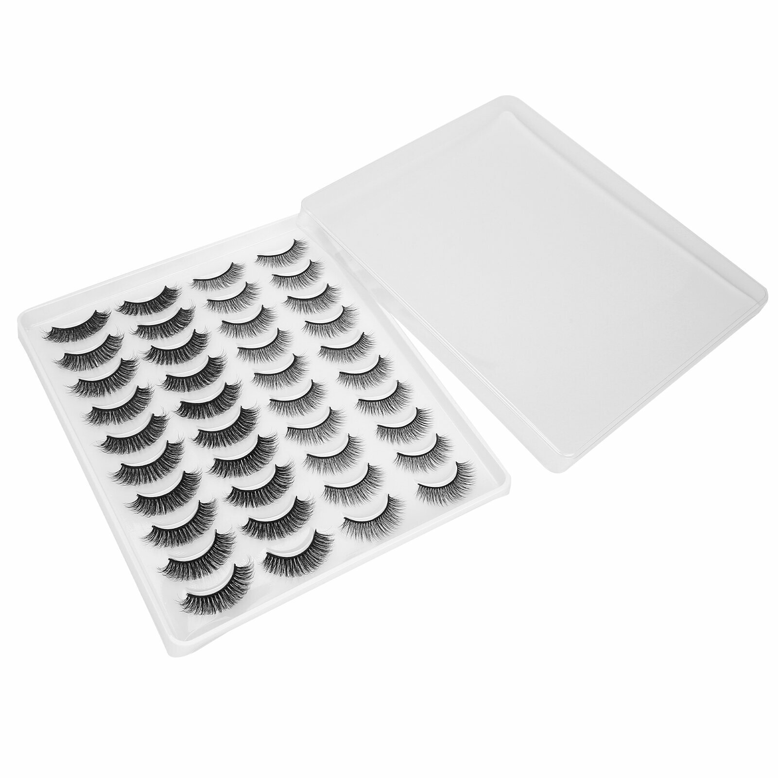 20 Pairs Makeup Long Thick False Eyelashes Daily Use Curly Dense Lashes Set002