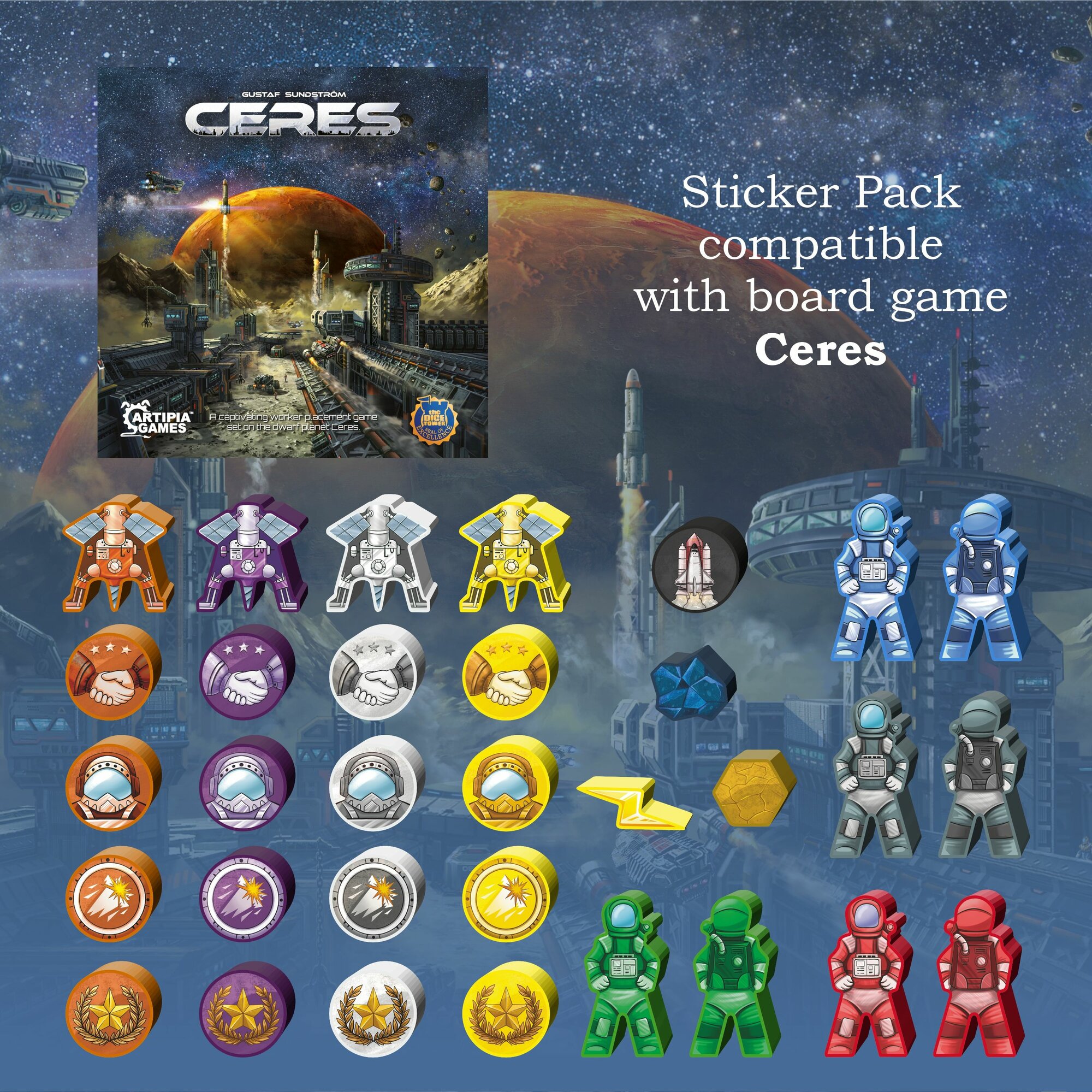 Стикерпак для настольной игры Ceres (Церера) + дополнения