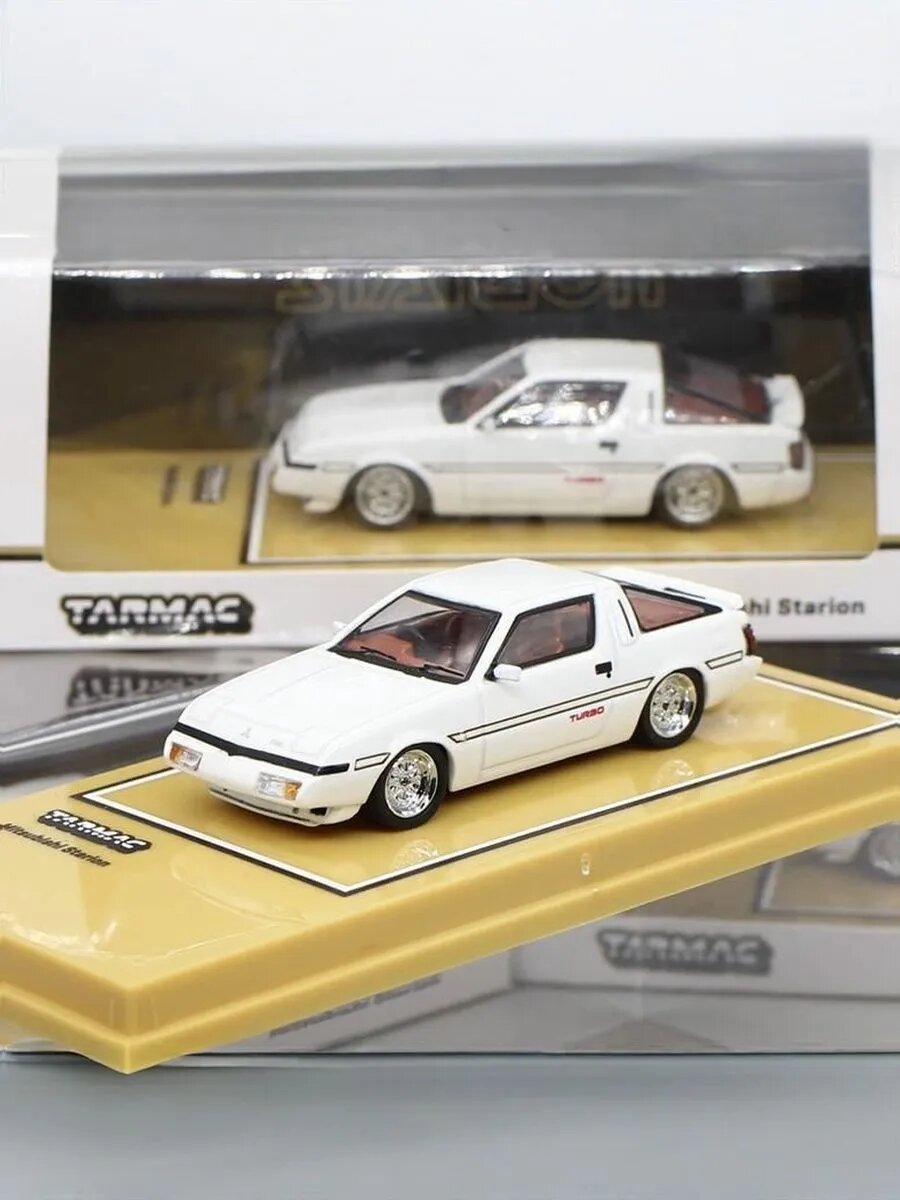 Машинка Tarmac Works TW 1/64 Mitsubishi Starion Stallone white Die-cast Alloy Car Model Collection Display Gift
