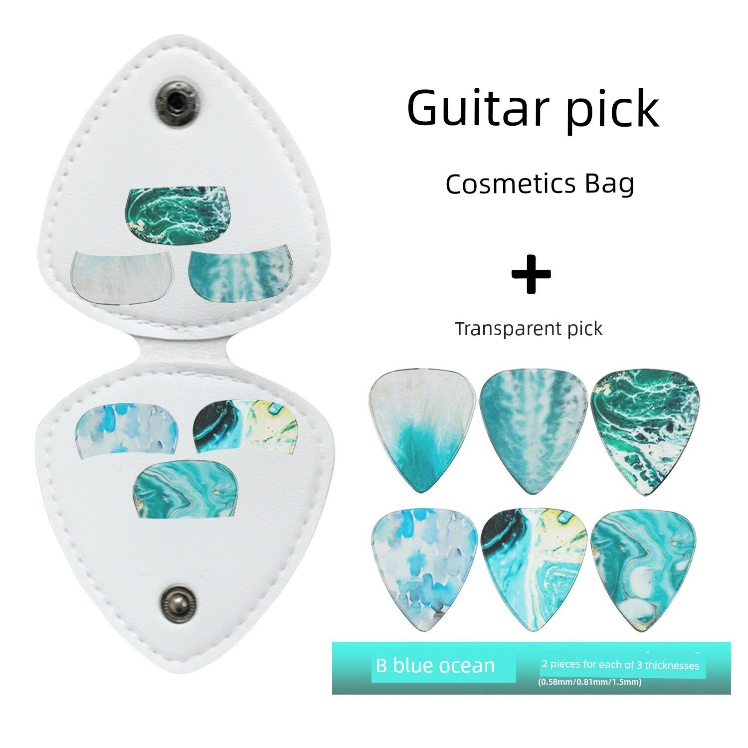 Чехол для медиаторов из кожи, прозрачный, для фолк-гитары, электрогитары, сумка для хранения медиаторов, набор