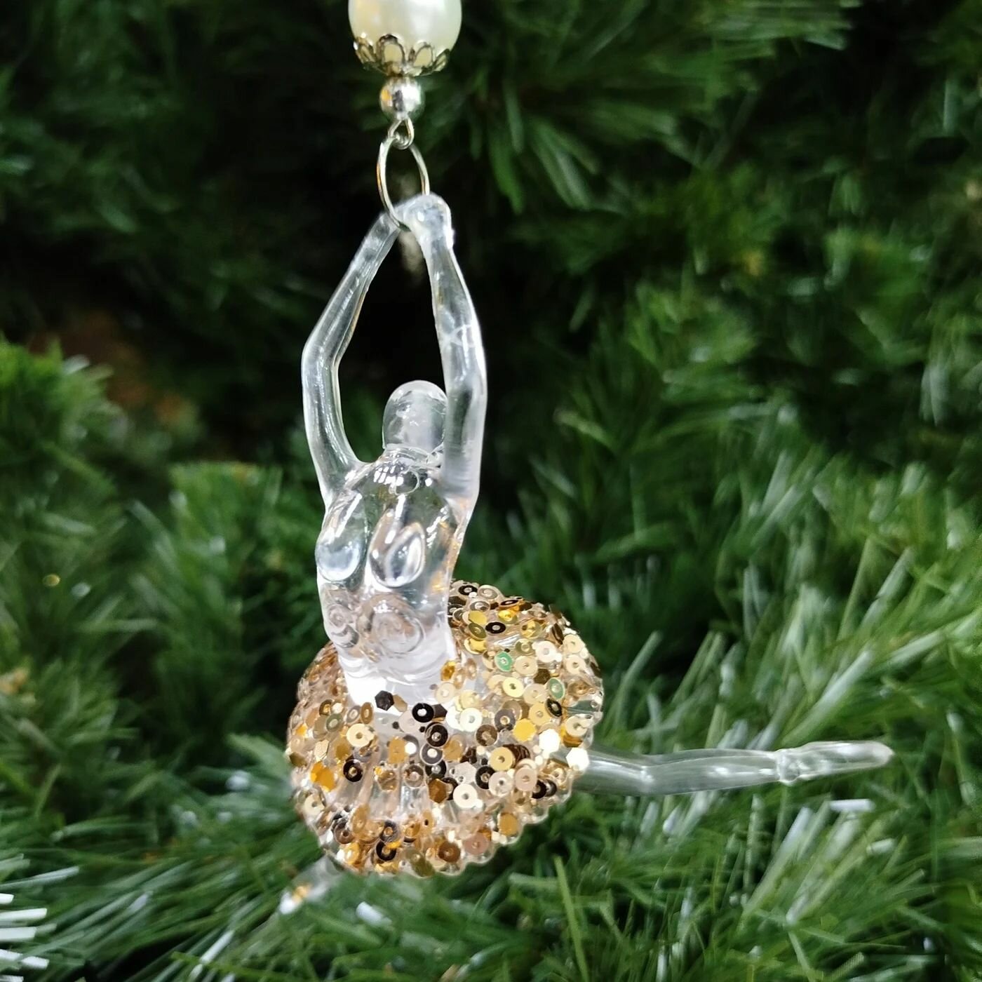 Украшение на ёлку Балерина в золотой пачке