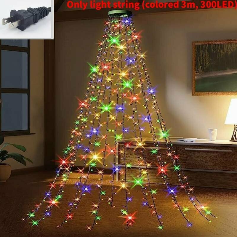 Christmas tree led lights with low voltage power for festive home decor us colorful 3m 300led