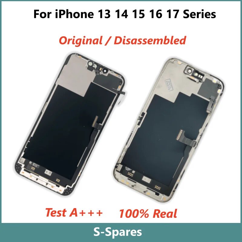 Официальный оригинальный разобранный экран для iPhone 13 mini 14 15 Plus 16 Pro Max 17Air, диагностический дисплей, не полированный, A +++ For iPhone 17ProMax