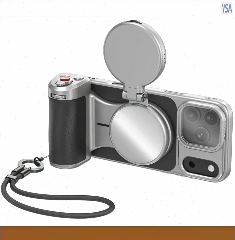 Комплект Master Grip для iPhone 17 Pro Max, стандартный магнитный держатель камеры + магнитная подсветка, защитный чехол из графена (беспроводная зарядка не входит в комплект)