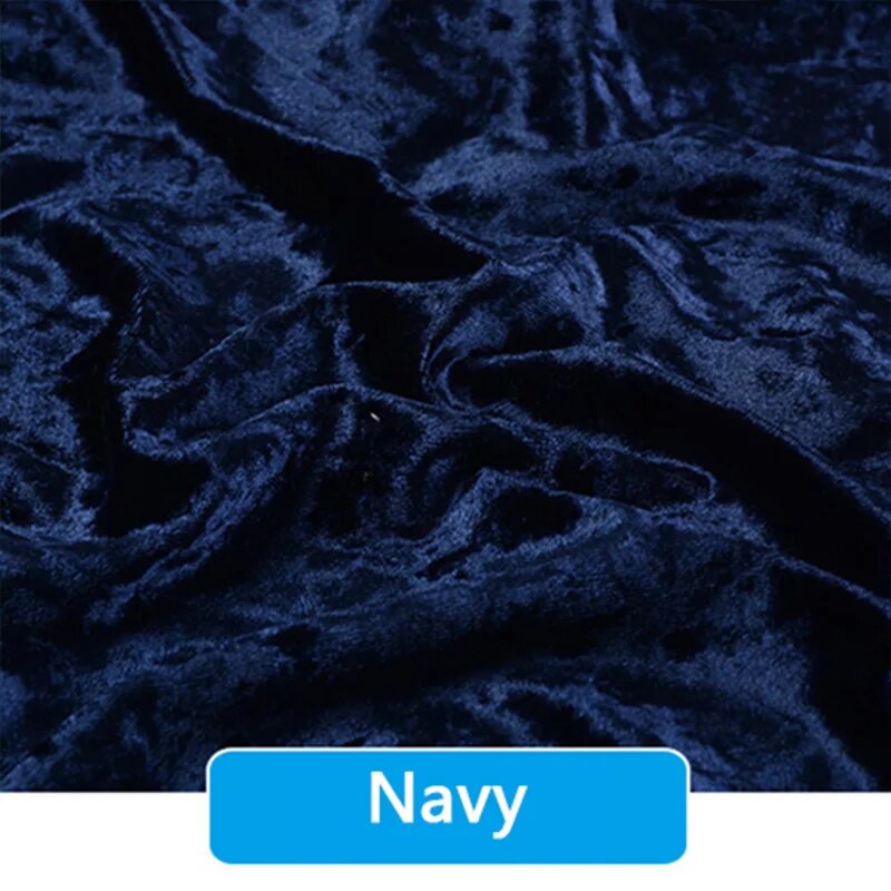 Бархатная ткань темно-синий Navy, 0.5м x 160см