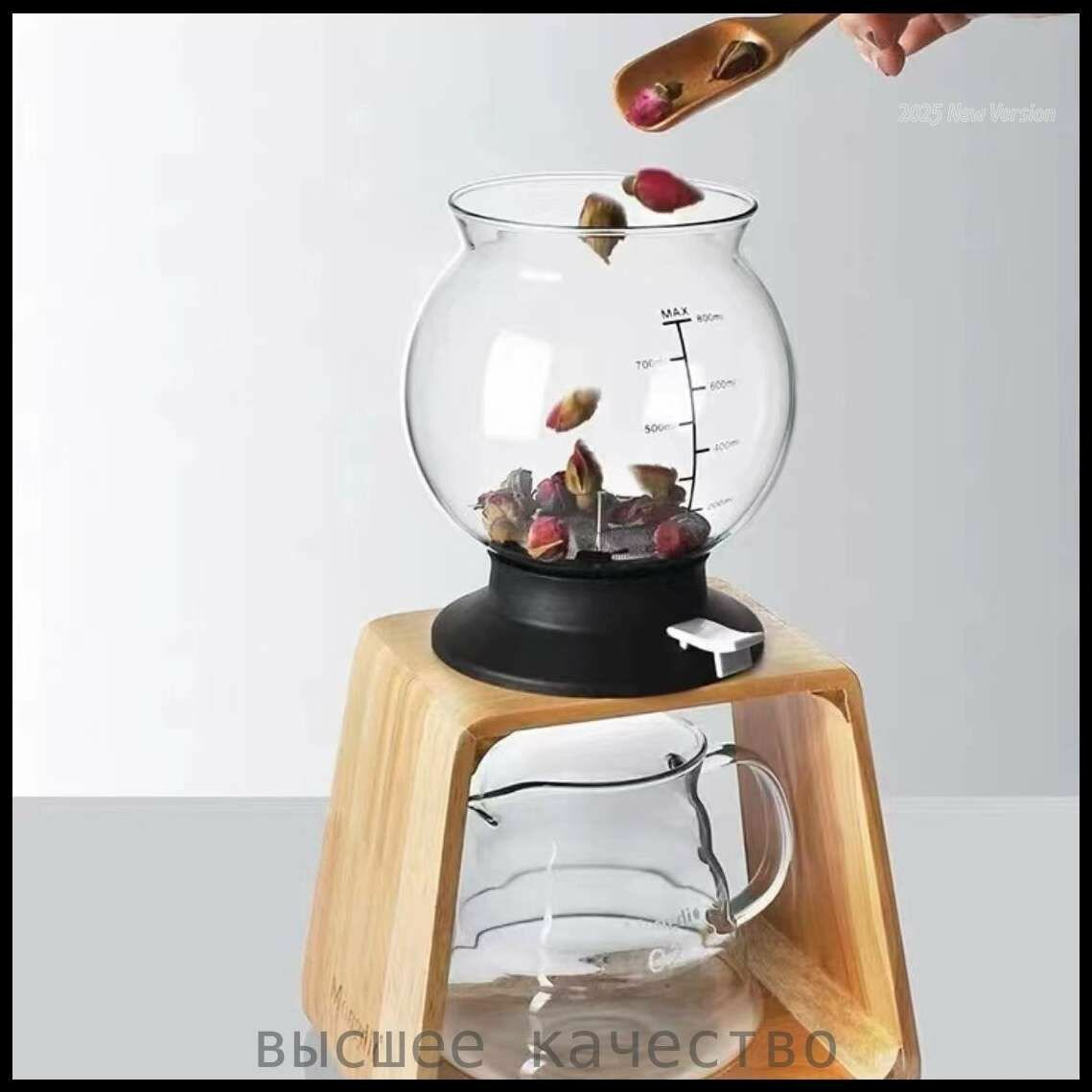 Набор для заваривания чая (чайная станция) Hario Tea Dripper LARGO Stend Set TDR-8006, 800млНовейшие продукты на 2026 год
