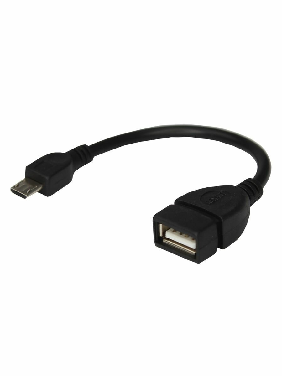 USB кабель OTG micro USB на USB шнур 0.15M черный