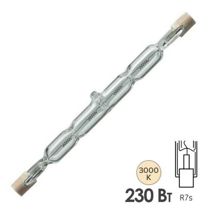 Лампа галогенная линейная Osram 64701 ECO Haloline 230W (300W) 220V R7s 114.2mm 4008321207692